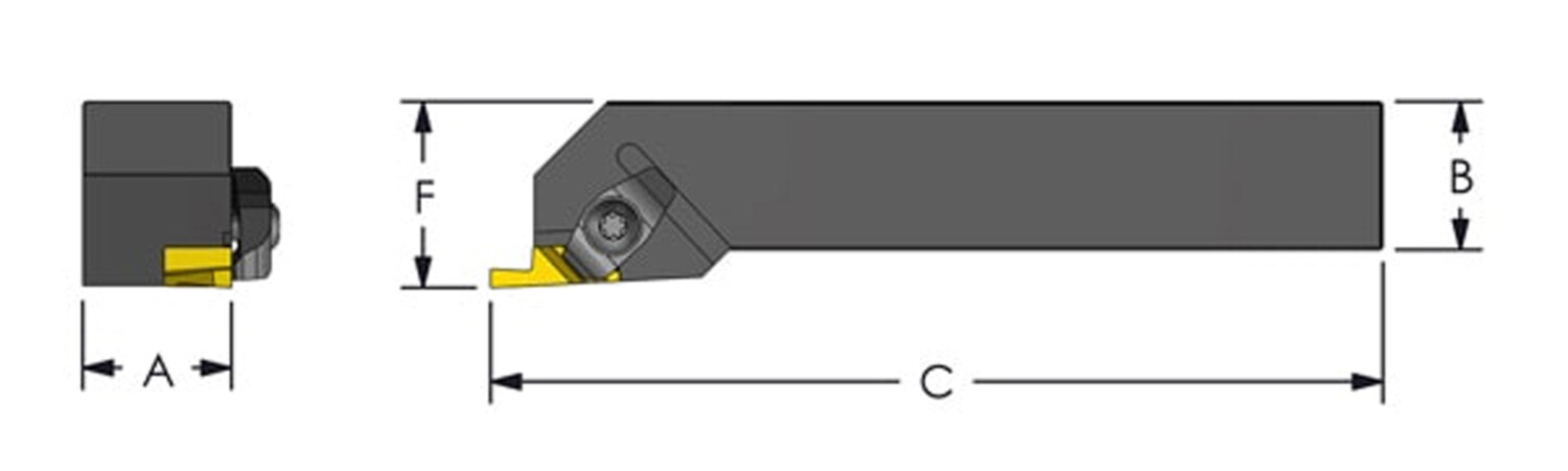 NSR 164D: RH Thread & Groove Tool Holder For NG 4R Top Notch, 1" x 6 ...