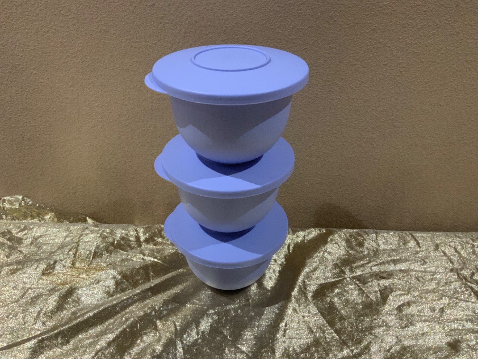 New Tupperware Set of 3 Beautiful Impressions Mini Mixing Bowls Lilac 2 ...