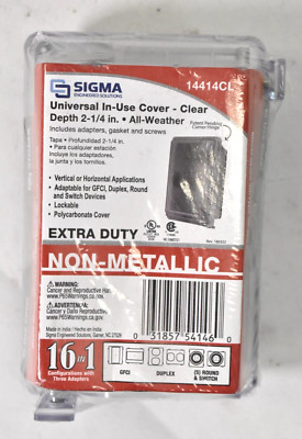 Sigma Electric Universal In Use Cover Clear 2-1/4" Depth All Weather ...