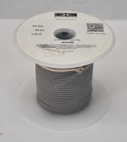 Del City Cross Link Wire TXL Gray 100' 14 Gauge Spool Replacement ...