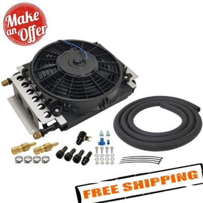 Derale 15900 16 Pass Electra-Cool Remote Transmission Cooler Kit, -8AN ...