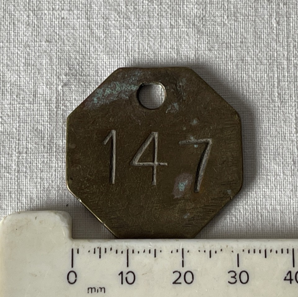 Vintage Brass Octagonal NCB MANTON Mining Pit Colliery Safety Check ...