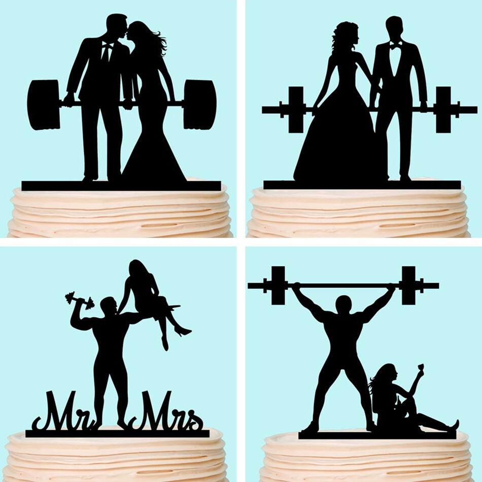 Weight Lifting Wedding Cake Toppers Weight Lifter Gym Cake Topper