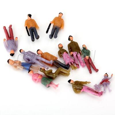 1:100 Scale Hand Painted Layout Model Train People Figure Pack of 100 ...