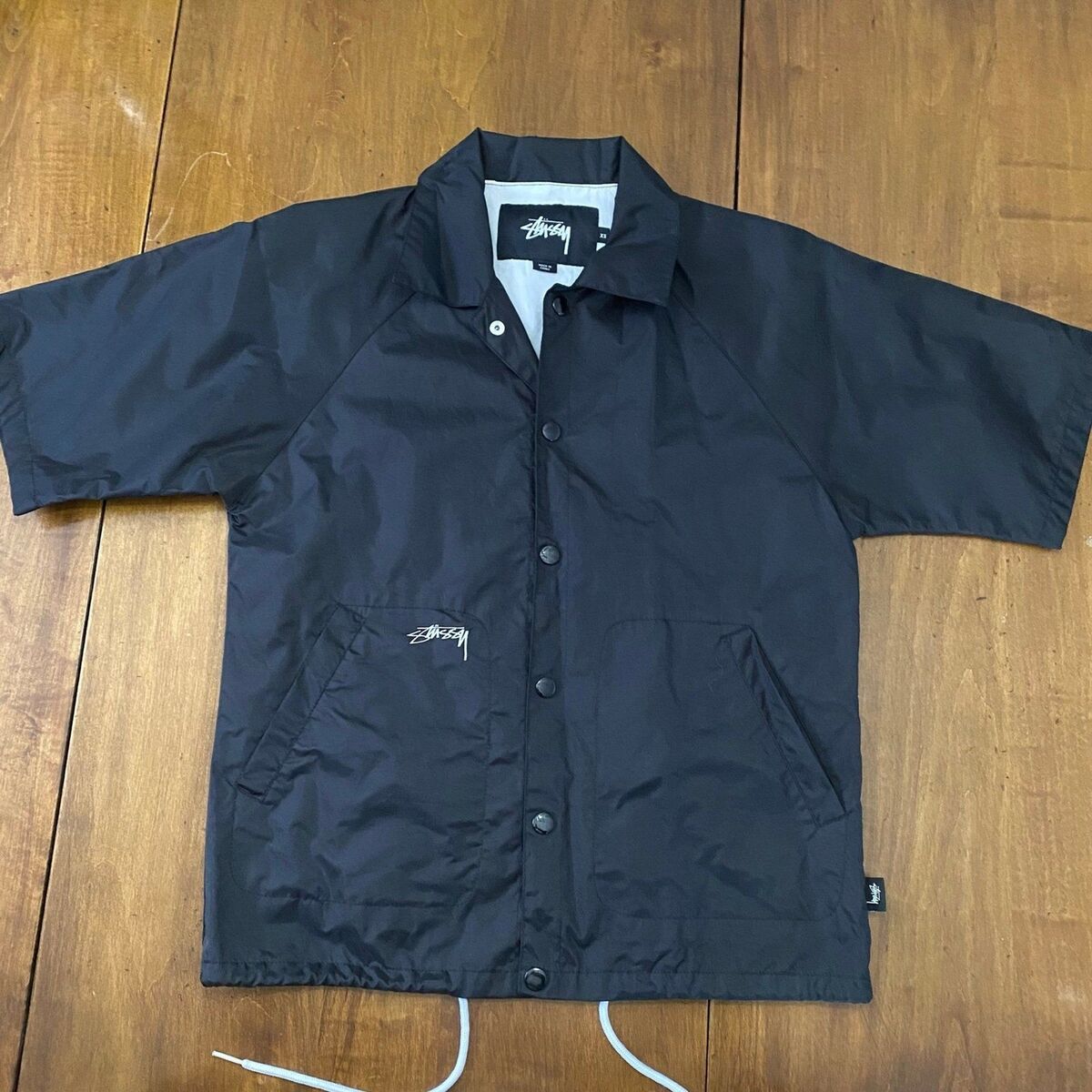 Stussy Coaches Jacket Short Sleeve Windbreaker XS Black | eBay Stussy Coaches Jacket Short Sleeve Windbreaker XS Black | eBay