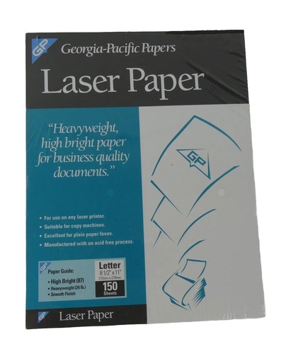 Georgia-Pacific laser paper: Letter 8"x11" 150 sheets manufactured 1998 ...