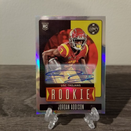 Jordan Addison 2023 Legacy Silver Auto Autograph RC USC Trojans Vikings ...