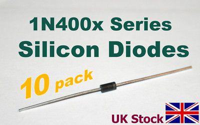 1N400x Silicon Diodes , Rectifiers 1amp packs of 10 DO-41 1N4001 ...