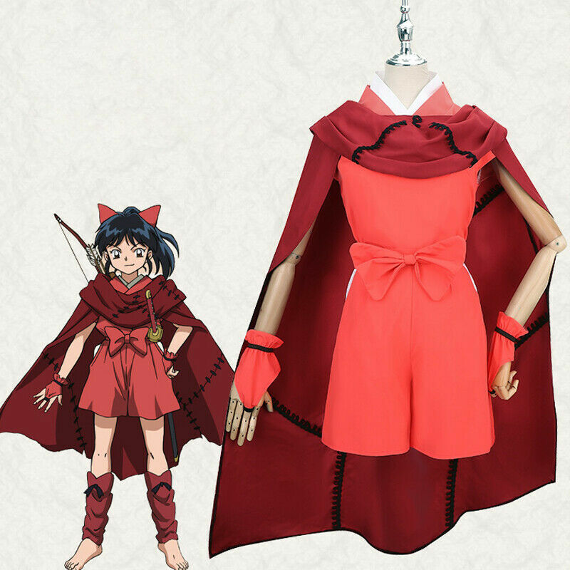 Hanyo-yashahime Moroha Cosplay Costume Fancy Red Cloak Top Uniform ...