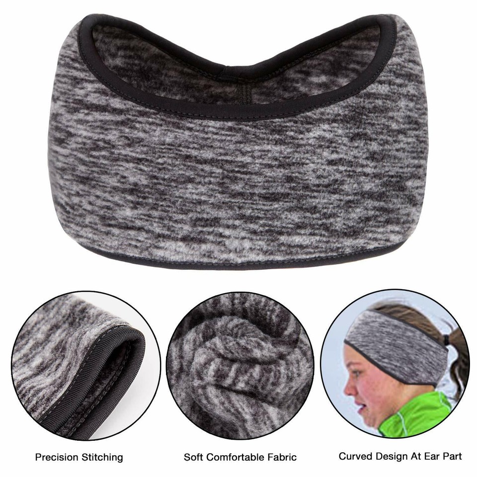 Ear Warmers Headband for Women and Men - Fleece Ear Muffs Head Wrap for ...