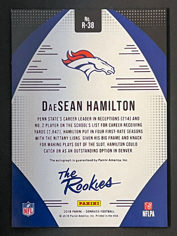 2018 Donruss #R-38 DaeSean Hamilton /499 AUTO The Rookies | eBay
