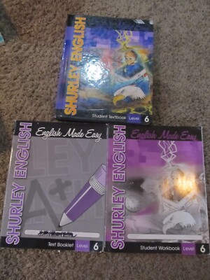 SHURLEY ENGLISH Level 6 6th Grade Made Easy SET Student Textbook Test ...