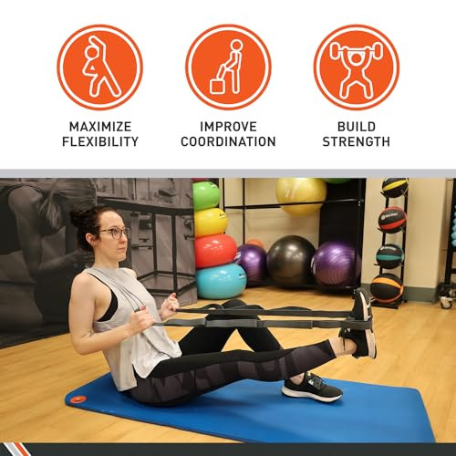 Static Stretch Strap, 6 ft. Long - Durable Woven Tool for Home Fitness ...