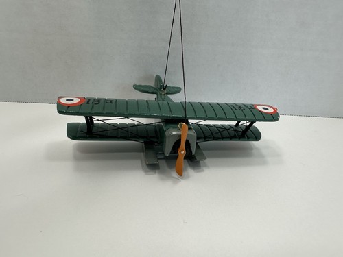 VTG Small Green Painted Wooden Biplane Airplane Model 6” X 5” MS 454 ...