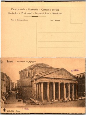 Vintage Pantheon Rome B&W Postcard, Early 1900s, E. Risi Photo | eBay