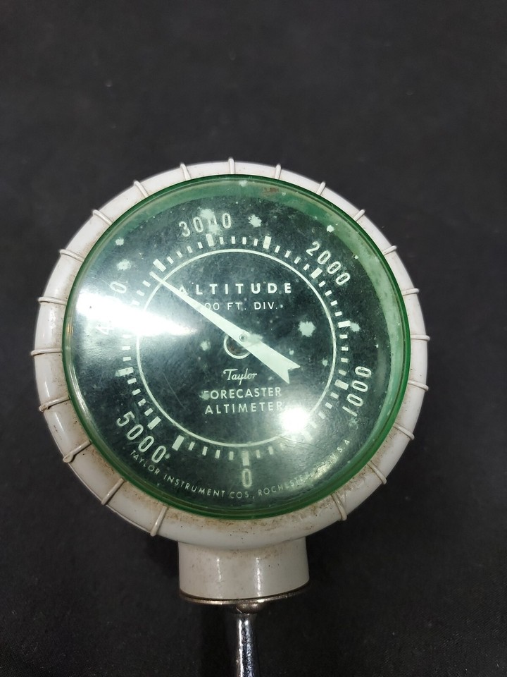 RARE Old TAYLOR Instrument Co ALTITUDE FORECASTER ALTIMETER BAROMETER ...