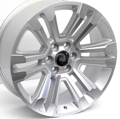 22" Silver Machined GMC OE Denali Style Wheels 22x9 6X5.5 +24 Yukon ...