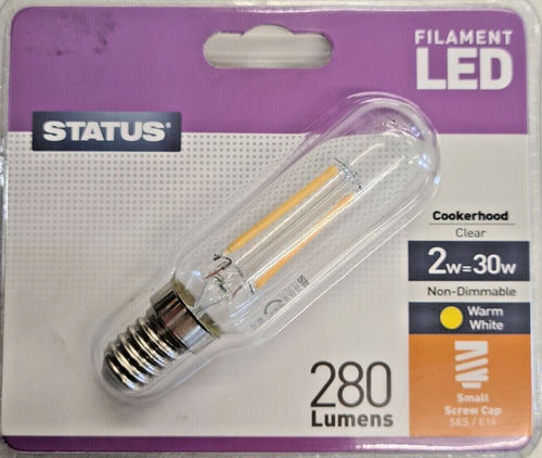 STATUS FILAMENT LED 280 LUMENS COOKERHOOD CLEAR 2W=30W WARM WHITE SES/E14 NONDIM | eBay UK