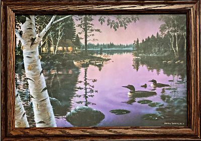 Mark Daehlin Summertime Loon fishing lodge Art Print-20.5 x 14.5 | eBay