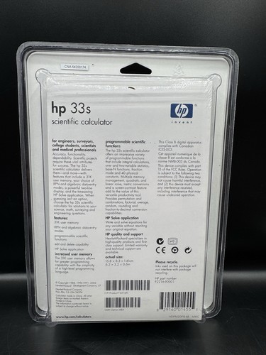 hp 33s scientific calculator BRAND NEW SEALED | eBay