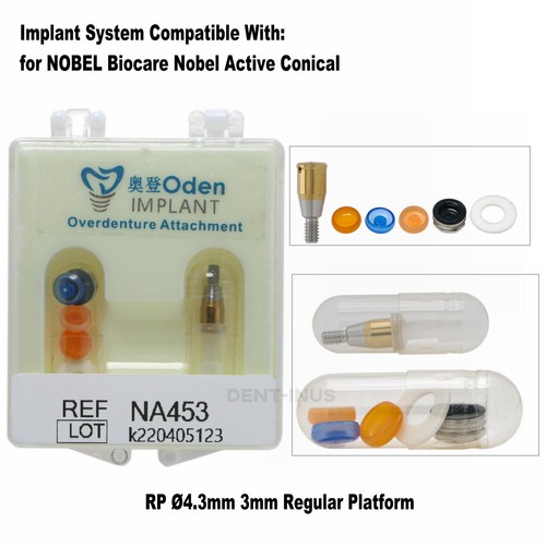Dental RP Ø4.3mm 3mm Abutment Overdenture Male Caps Kits Fits Nobel ...