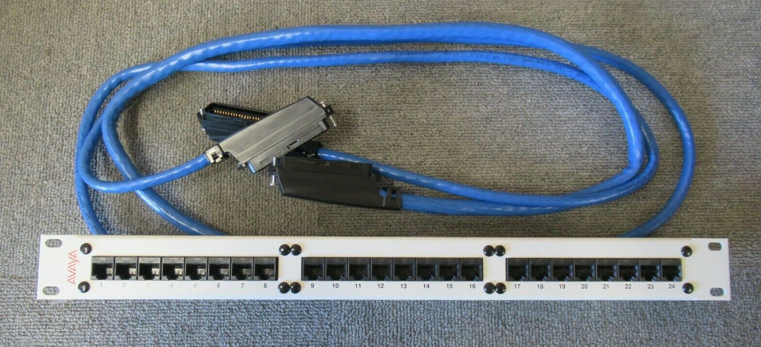 New Avaya 700012917 24 Port IP600 Patch Panel 1U 19" RJ45 Cat5 Cables ...