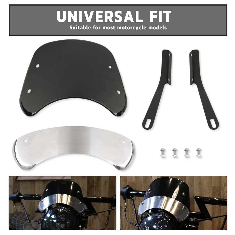 5"-7" Round Headlight Motorcycle Windshield Windscreen For Victory ...