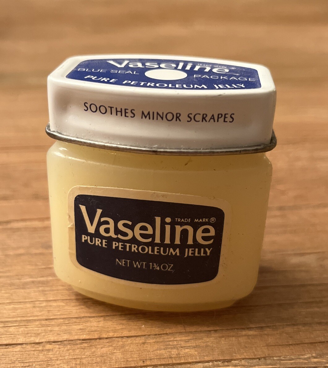 Vintage 80’s Vaseline Petroleum Jelly Blue Label Chesebrough Ponds 1.75 ...