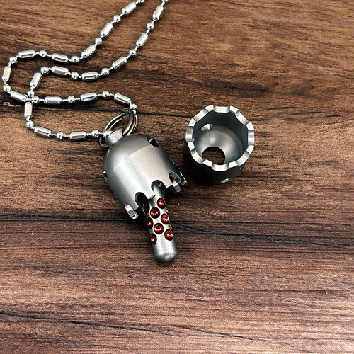 Titanium Knife Lanyard Bead Paracord Necklace Pendant Keychain EDC ...