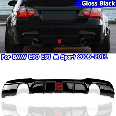W/ LED Light Rear Diffuser For BMW E90 E91 328i 335i M Sport 2005-11 ...