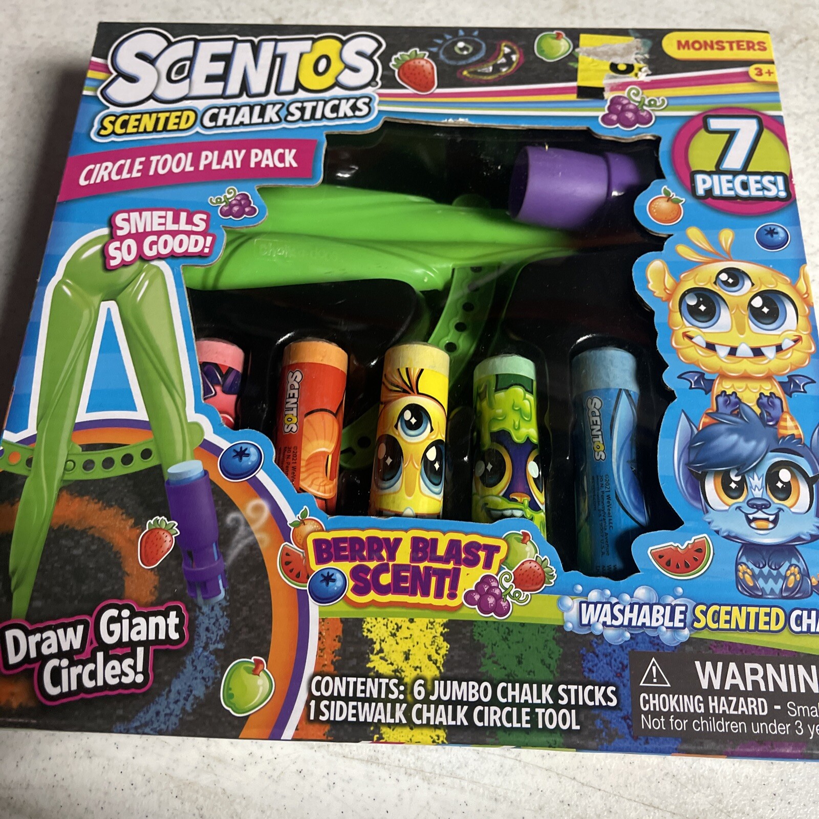 Scentos Scented 7 Pc. Sidewalk 6 Jumbo Chalk Art Kit. New In Box ...