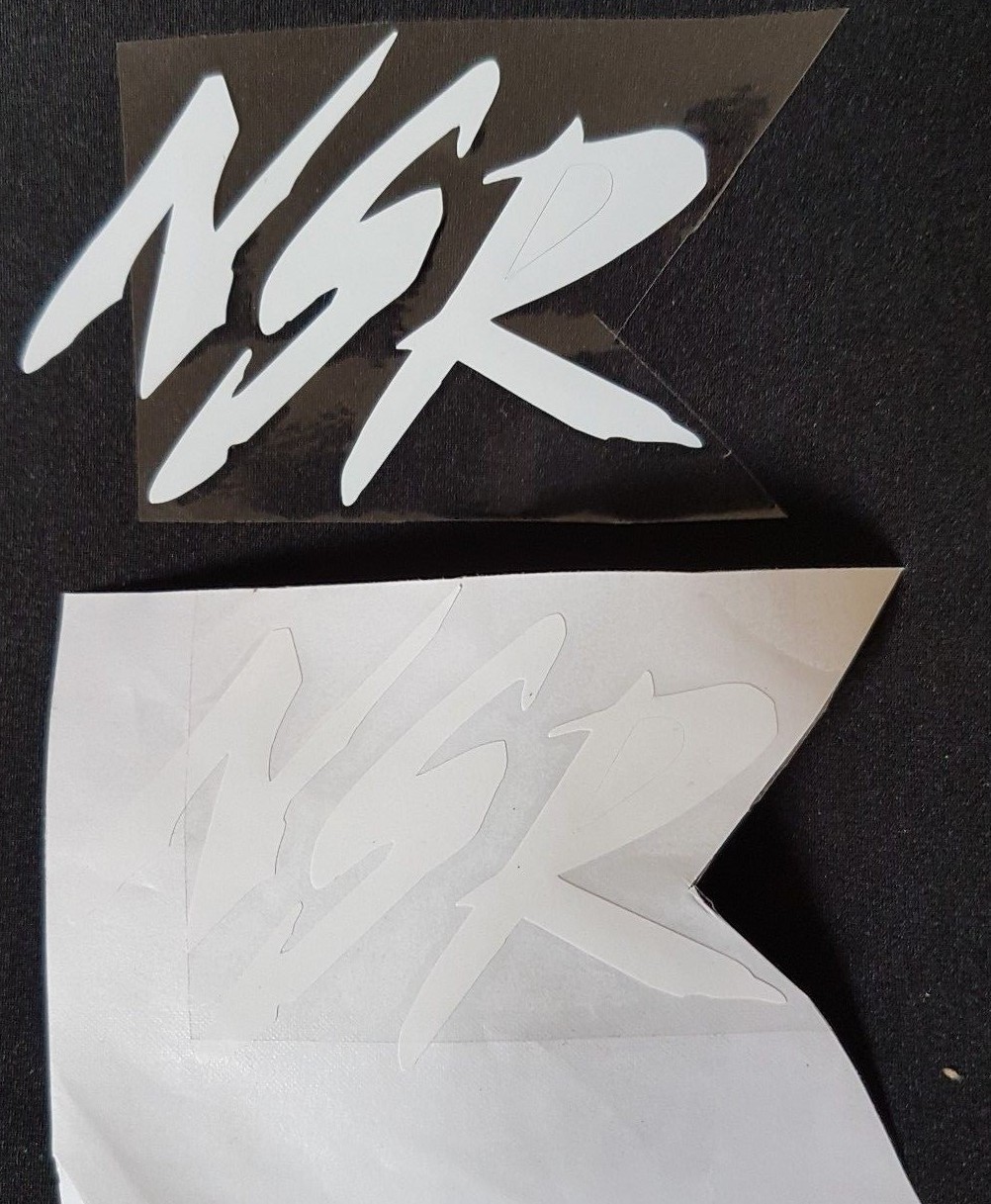 ST088 WHITE NSR LETTERING STICKERS MINI MOTO POCKET BIKE PLASTICS ...