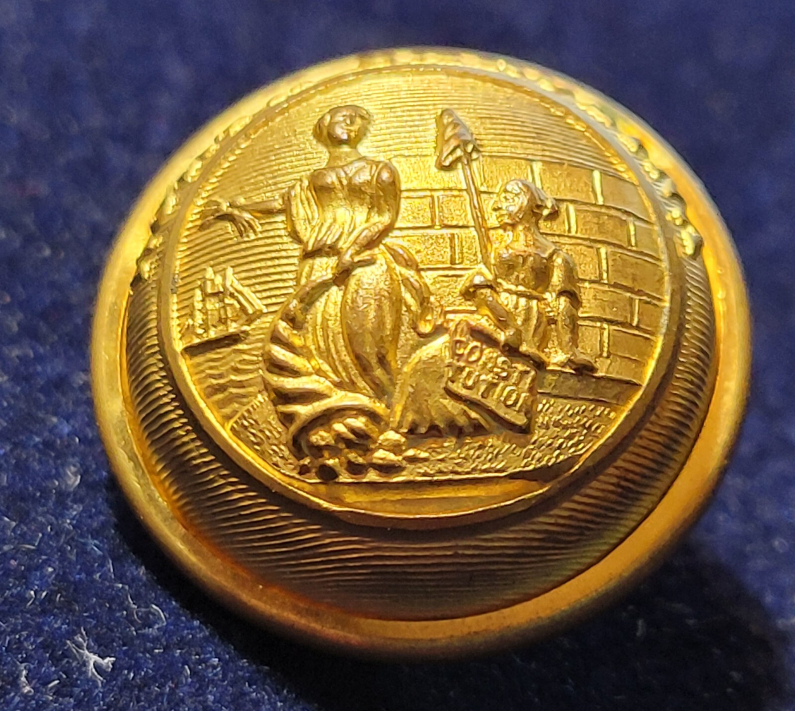 CIVIL WAR ERA CONFEDERATE NORTH CAROLINA STATE SEAL STAFF BUTTON ...