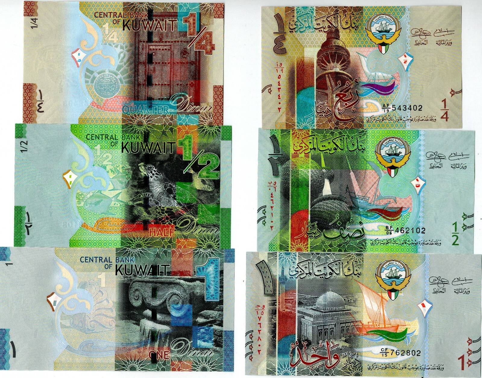 Kuwait 3 Notes 2014 Uncirculated 1/4 ,1/2 & 1 Dinar | eBay