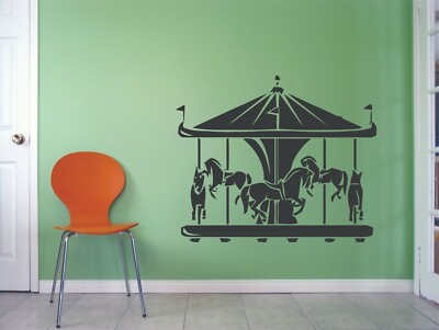 Amusement Carnival Ride Horse Horses Decal Art Decals For Rooms Walls ...