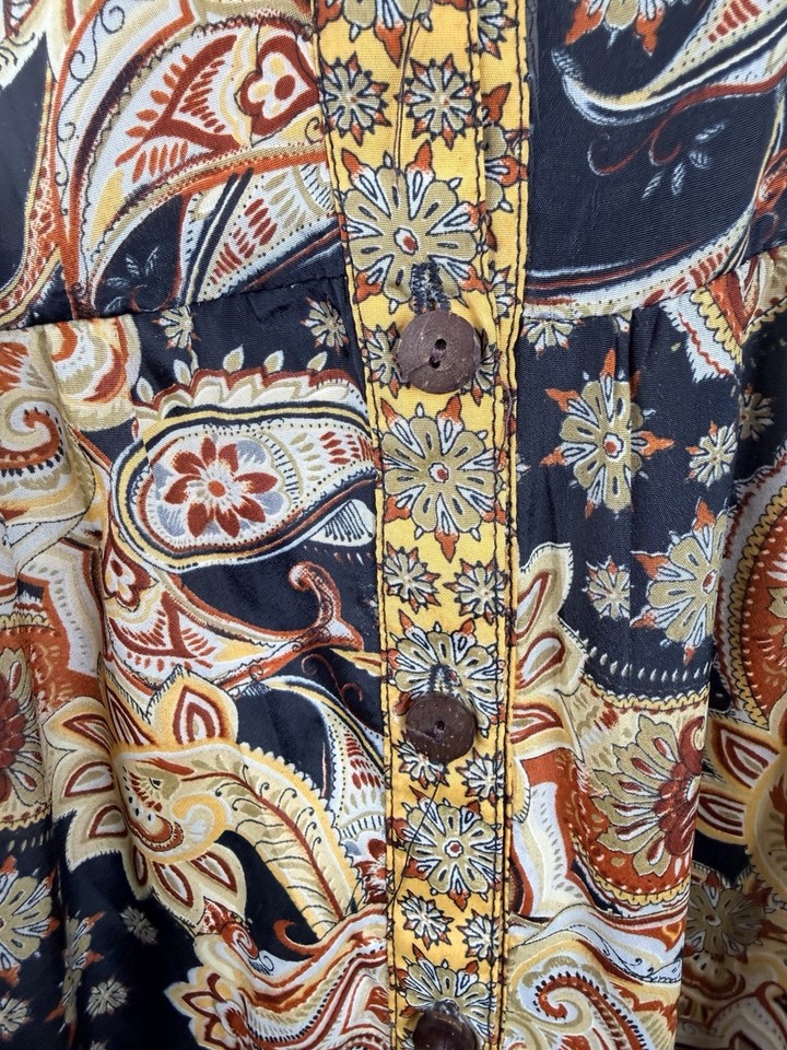 Anthropologie Me 2 Magic Maxi Dress 3XL 3/4 Sleeve Boho Paisley Flowy ...