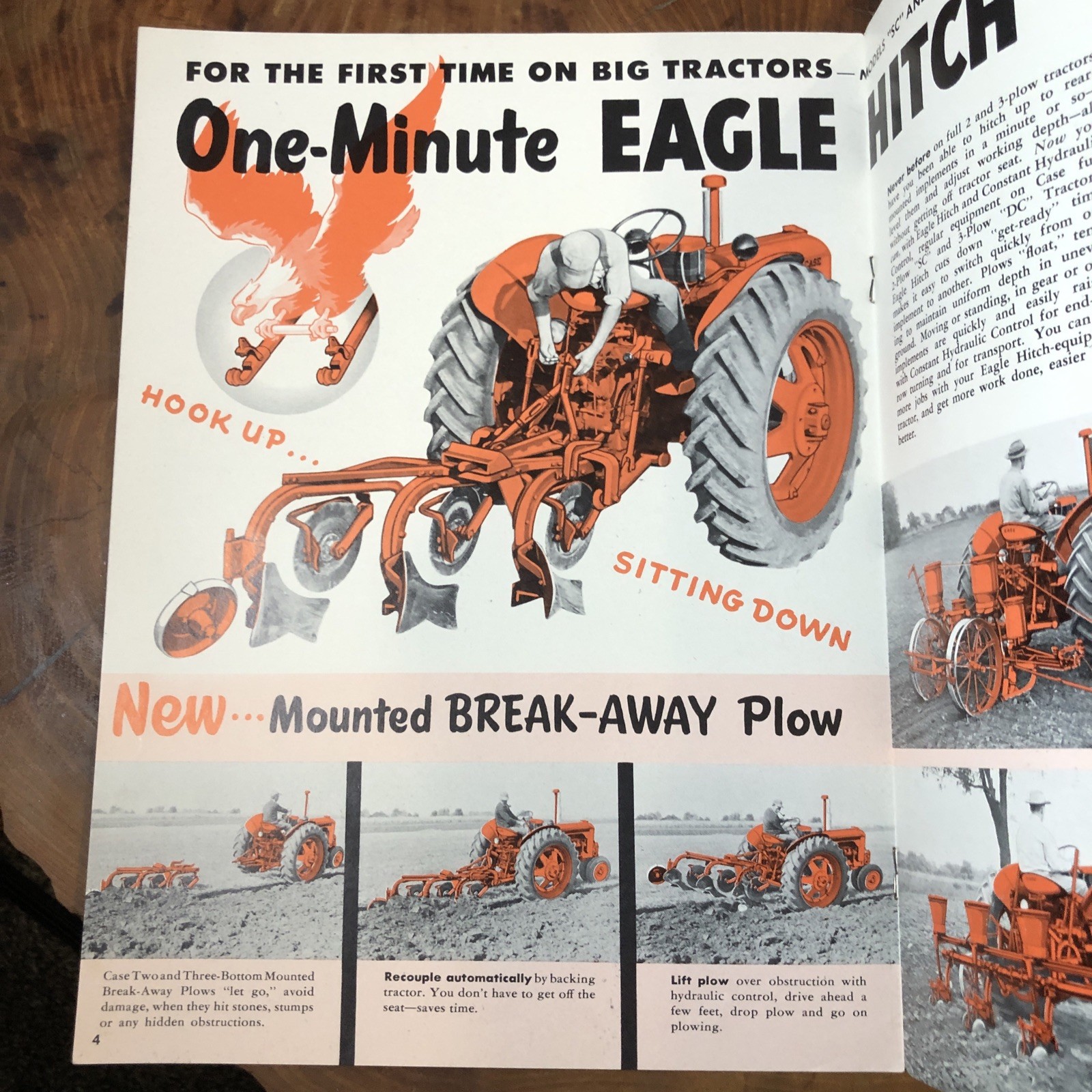 Rare Vintage Case Eagle Hitch Farming Brochure Tractors 2 / 3 Plow | eBay