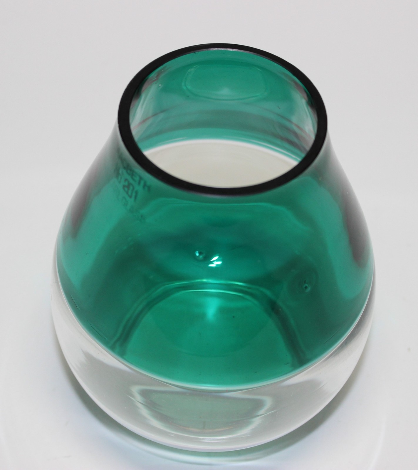 RARE MACBETH 201 PEARL GLASS TWO-TONE RAILROAD LANTERN GLOBE- GREEN TO ...