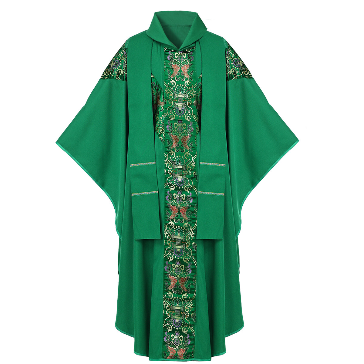 Christian Green Clergy Chasuble Liturgical Pastor Priest Mass Robe With ...
