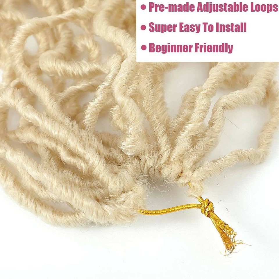 4 pack 36 in soft Locs Crochet Braids Hair pre looped color 613 blond ...