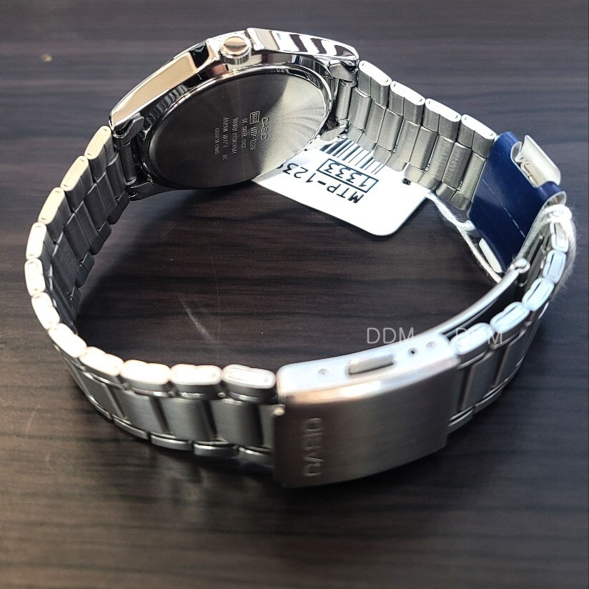 Casio Analog Silver Blue Metal Band Men Watch Original New MTP-1239D-2A ...