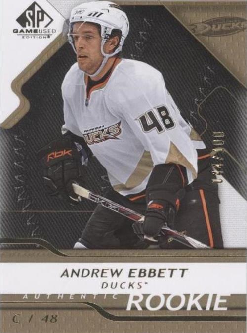 2008-09 SP Game Used Edition - Authentic Rookies Andrew Ebbett #104 ...