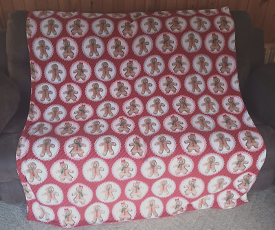 Handmade Thick Fleece Gingerbread People Christmas Blanket 58" x 63 ...
