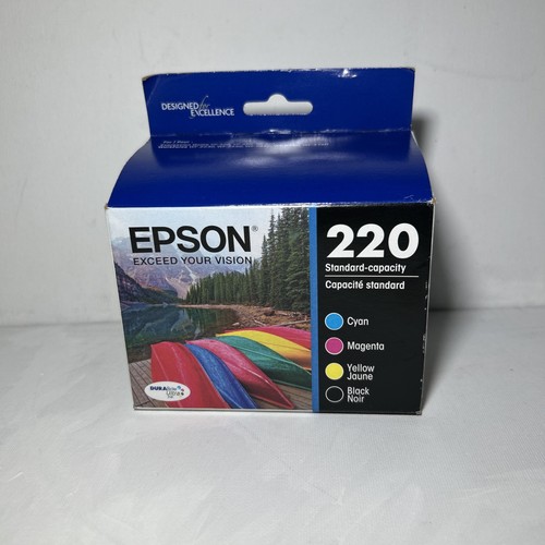 4pk Genuine Epson 220 Color Ink Sealed 2 Yellow 1 Cyan 1 Magenta Exp ...