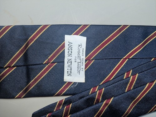 Robert Talbot Hand Sewn For Anson Newton Navy Red And Yellow Stripe Tie ...