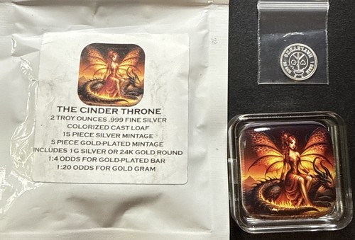 Hayleybug 2 oz The Cinder Throne Dragon Girl Silver Cast Bar OGP ...