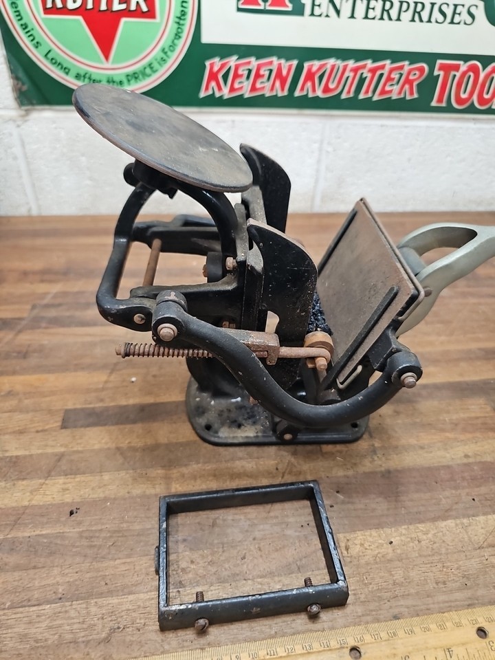 K216- Antique Small Cast Iron Printing Press - Business Cards, etc | eBay