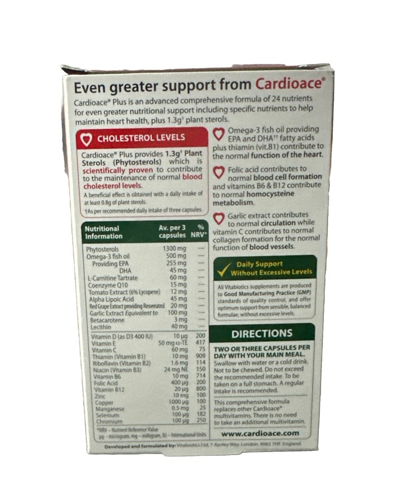 Vitabiotics Cardioace Plus 60 Capsules BB:01/2028 5021265221646 | eBay UK