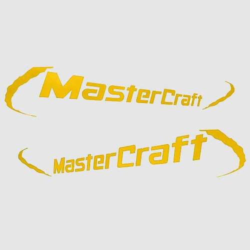 MasterCraft Boat Hull Decals 750703 | Yellow Logo Stickers (Set of 2 ...