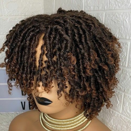 Soft Locs Spring Curl Wig Synthetic Hair Ombre 1b/30 Faux Dreadlocks ...
